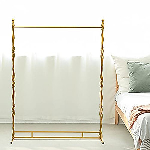 80.7"Retail Gold Clothes Racks for Boutique Wedding Dress Display Stand ,Heavy Duty Commercial Garment Rack Rod, Large Metal Floor Standing Hanging Boutique Display Clothes Rack,Industrial Pipe Rack