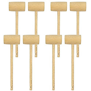 Southern Homewares Wooden Crab Mallet Seafood Lobster Shellfish Cracker Hardwood Hammer Set of 8