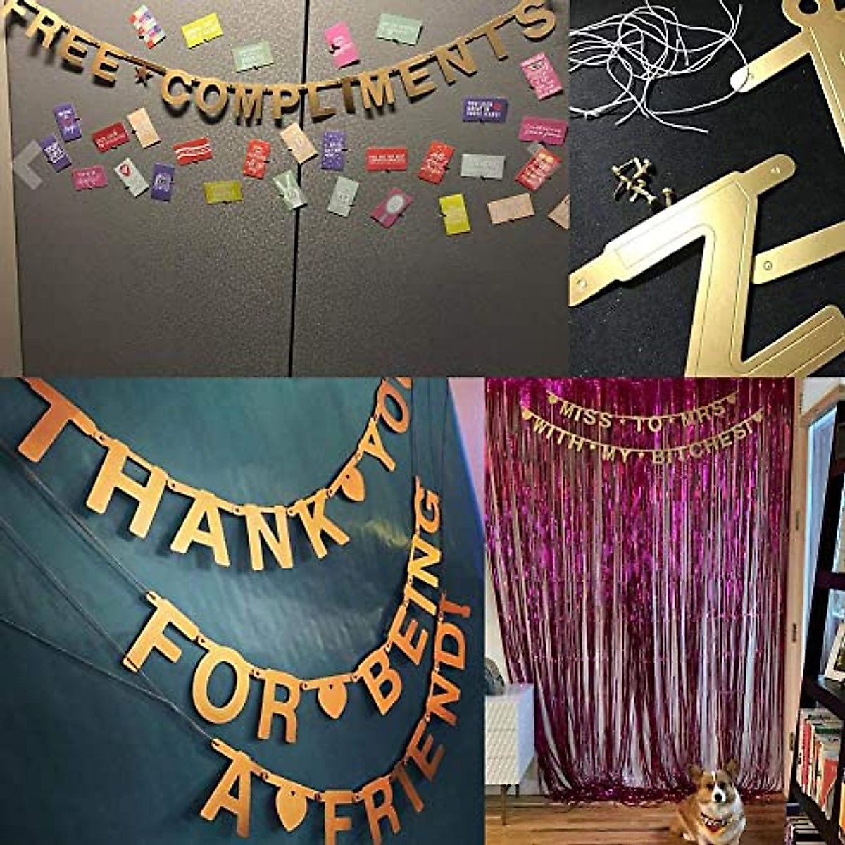 Gold Custom Banner Letter Banner Customizable Letters Symbols Banner Make Your Own Banner DIY Letters Birthday Wedding Baby Shower Christmas Party Decoration