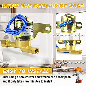 4040 Humidifier Water Solenoid Valve,24 Volts Humidifier Solenoid Valve Fit for Aprilaire Humidifier 240 400 500 600 700 B2015-S85 B2017-S85 etc by Cenipar