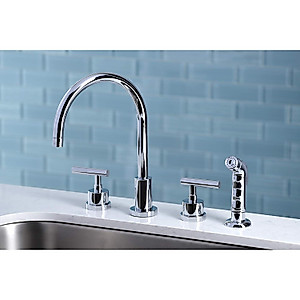 Kingston Brass KS8721CML Manhattan Widespread Kitchen Faucet, 7-7/8-Inch, Polished Chrome