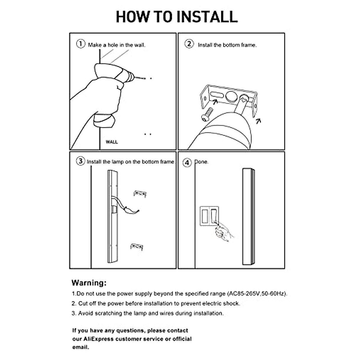 Long Wall Lamp Modern LED Waterproof IP65 Outdoor Wall Mount Lighting Fixture Garden Porch Sconce Lantern Sconces Luminaire/Bedroom Bedside Licht (Cold White, 40inch)