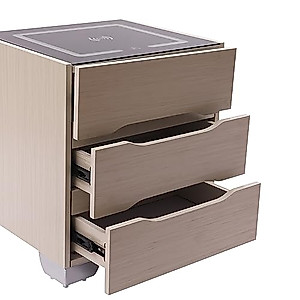 PIAOCAIYIN Led Nightstand, Smart Bedside Table with Wireless Charging Station, Adjustable Night Stand w/Drawers&USB Charging Ports, Wireless Charging Table, Bedside Side Table for Bedroom, White