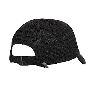 WITHMOONS Baseball Cap Summer Cool Paperstraw Cotton Mesh Ballcap for Men Women KR1960 (Black)