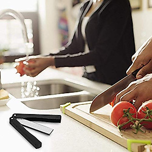 OSFTBVT Diamond Knife sharpener Pocket Sharpening Stone #400/600 Double Sides Folding Portable Orange - 1pcs