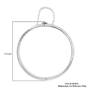 SHOP LC DELIVERING JOY 925 Sterling Silver Diamond Cut Cuff Bracelet, 7 inches, Modern, for Women, Mothers Day Gifts Birthday