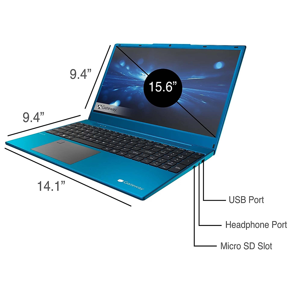 Newest Gateway 15.6inch FHD Ultra Slim Laptop in Blue AMD Ryzen 7 (Better Than i7-8565U) 8GB RAM 512GB SSD Fingerprint Scanner Cam HDMI WiFi W11 (GT15BL16) (Renewed)