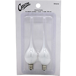Creative Hobbies 5 Watt Silicone Dipped Country Candle Lamp Light Bulbs - Replacement Bulbs for Candles and Chandeliers - Box of 24