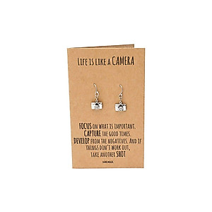 Quan Jewelry Cute Vintage Camera Miniature Jewelry for Women, Photography Gifts (Earrings)