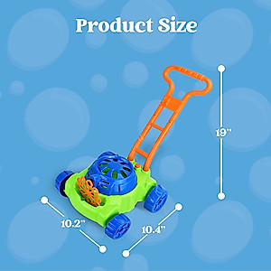 Sloosh Bubble Lawn Mower Machine for Kids，Automatic Bubble Mower with Bubble Solutions, Push Toys for Toddler, Baby Activity Walker for Outdoor, Bubble Maker for Party in Summer Birthday Gift