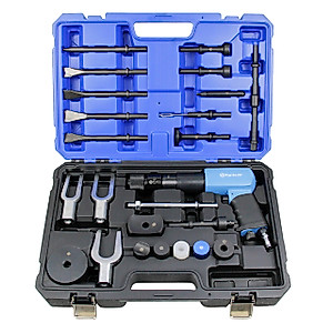 Air Hammer Kit Multi-functional 24 PCS, Pneumatic Hammer 2200 BPM, Air Hammer Piece Chisel Set with Carrying Case & Gloves