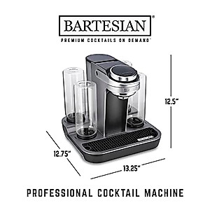 Bartesian Professional Cocktail Machine, 5 Premium Glass Bottles, 55306