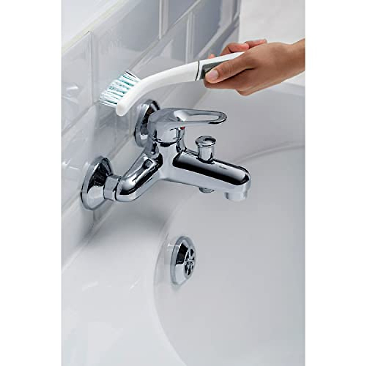 Scotch-Brite Tile & Grout Brush, Strong Bristles to Scrub Away Grime, 6 Count