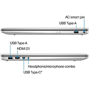 HP 17.3 Inch Touchscreen Laptop for College Students, School, AMD Ryzen 5 7530U (Beats i7-1165G7), 16GB RAM, 1TB SSD, Windows 11 Pro, 10 Number Keyboard, WiFi 6, HDMI, Silver, PCM