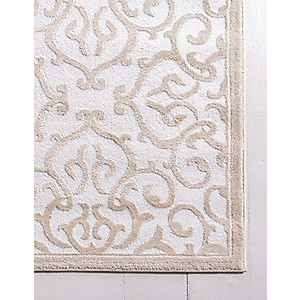 Unique Loom Rushmore Collection Area Rug - Johnson (5' 1" x 8' Rectangle, Snow White/ Beige)