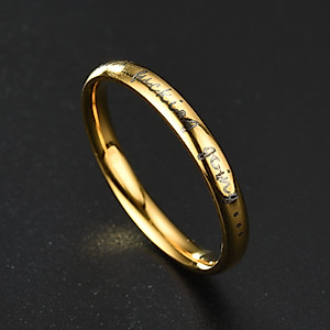 PAKULA Stainless Steel Rings Inspirational Mantra Graduation Statement Encouragement 3mm Stackable Keep Fucking Going Band Ring for Women Men (Black, Size 13)