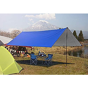 Sutekus Camping Tarp Rain Fly Tarp Waterproof Tent Tarp Lightweight Ripstop Fabric 12FT Extra Large Tarp (Khaki)