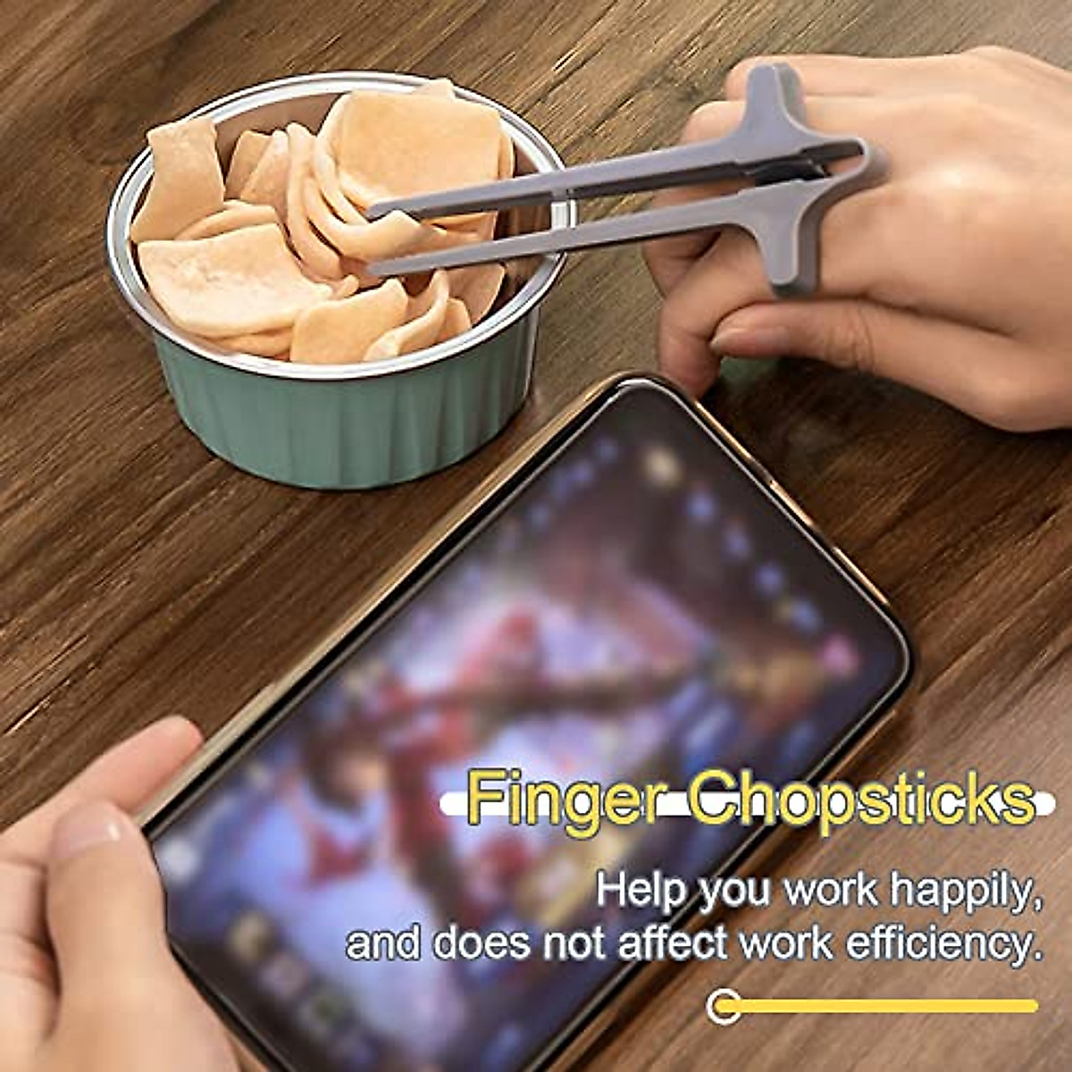 Finger Snack Chopsticks 6 pcs for Gamers Potato Chips Small Tongs Lazy Auxiliary Controllers PC Phones Accessories