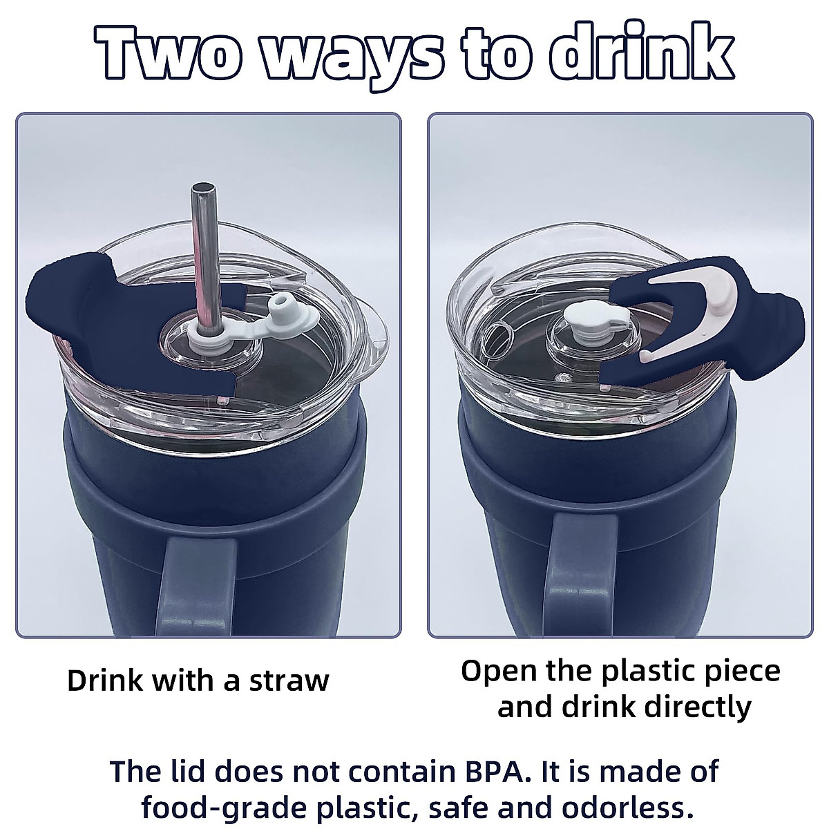 AiHeart 30/40 oz Tumbler Replacement Lids,2pack Spill Proof Straw Lids for YETI,Old Style RTIC,Ozark Trail and More,for Travel Tumblers,Stainless Steel Tumblers,Straw and Sippy Friendly