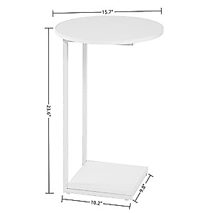 DCLRN White Round Coffee Table Stylish and Versatile End Table for Sofa,Living Room and Bedroom Decor