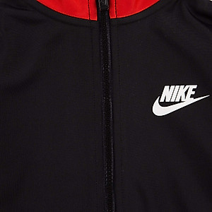 Nike Boy`s Jacket and Pants 2 Piece Set (Black(86G795-023)/Red, 12 Months)