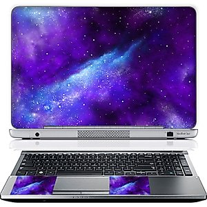 Meffort Inc 17 17.3 Inch Laptop Skin Sticker Premium Vinyl Sticker Cover Art Decal (Included 2 Wrist Pads) - Galaxy Universe