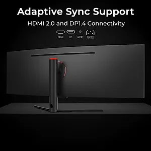 Deco Gear 49" Curved Ultrawide 5K Gaming Monitor, 32:9, 120 Hz, 101% NTSC 100% sRGB, Adjustable, Home Office and Entertainment Workstation