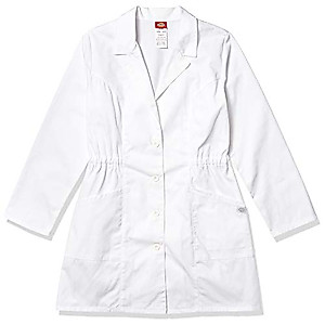 Dickies EDS Professional Women Scrubs Lab Coats 34" 84402, S, White