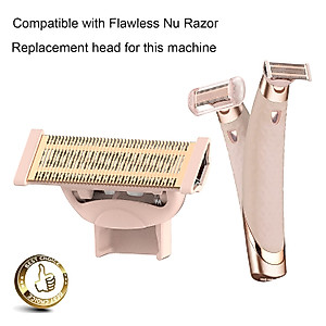 2 Pack Replacement Body Razor head Compatible with Finish Touch Flawless Nu Razor Replacement Blades incude a clean brush,Rose Gold