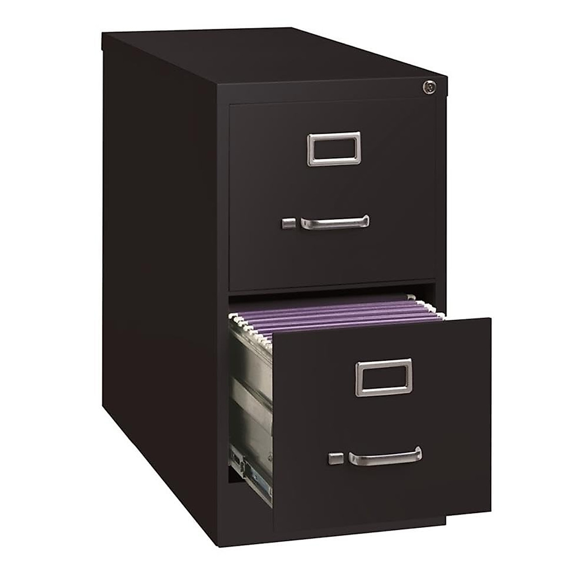 Lorell 2-Drawer Vertical File with Lock, 15 by 26-1/2 by 28-3/8-Inch, Black
