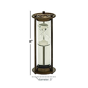 Deco 79 Aluminum Timer with Water Tube, 3" x 3" x 8", Brown