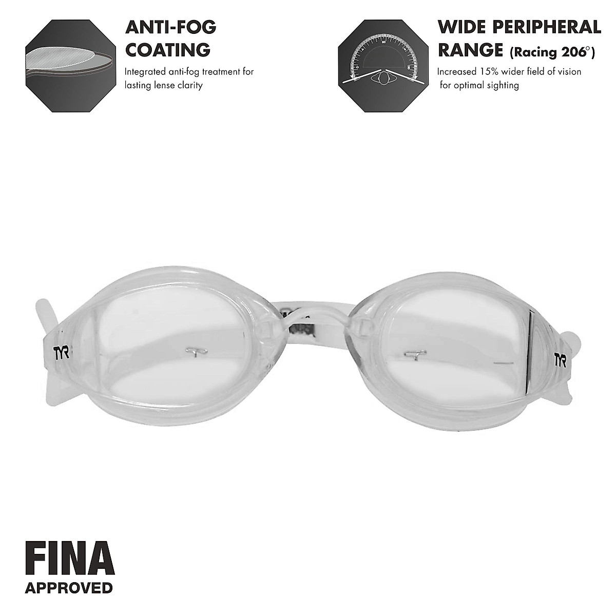 TYR Tracer x Racing, Clear, One Size