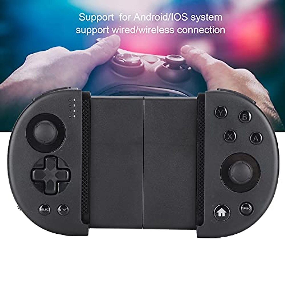 Heayzoki Mobile Gaming Controller, Phone Gamepad Wireless Bluetooth 4.0 Mobile Gamepad Stretchable Joystick Gamepad Controller for 3.5-6.5Inch for Ios/Android