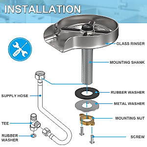 Feenice Glass Rinser for Kitchen Sink, Faucet Glass Rinsing Device, Bottle Washer, Cup Cleaner, Cup Rinser, Kitchen Sink Accessories, Kitchen Sink Automatic Flushing Device (Silver)