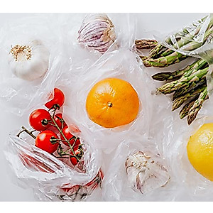 OausTect 12" X 16" Plastic Produce Bag 1 Roll, Clear Food Storage Bags for Fruits Vegetable, 350 Bags/Roll
