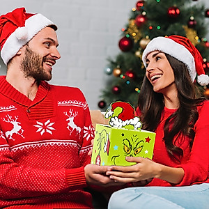 DAZONGE Christmas Gifts for Party, Christmas Money Holders for Cash with 100 pcs Transparent Bags, Merry Christmas Party Favor, Christmas Money Pull Pouch for Kids Adults