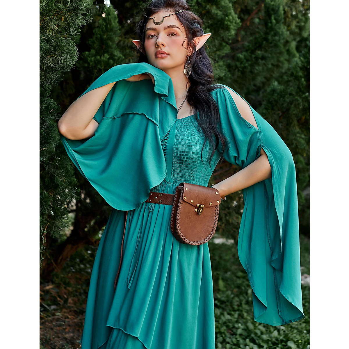 Scarlet Darkness Renaissance Belt Pouch for Women Men Plus Size Medieval Pirate Viking Belt Brown