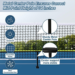 LAOFEIXIE Portable Pickleball Net, Heavy-Duty 22 FT Regulation Size Pickle Ball Net Portable Outdoor with Steady Metal Frame and Strong PE Net, Portable Pickleball Net for Driveway with Carrying Bag