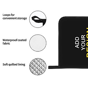 Personalized Heat Resistant Oven Mitts and Pot Holders Custom Picture Logo Text Customized Personalized Non-Slip Oven Mitt Set for Kitchen Cooking Baking Grilling Glove and Safe Mats Gift