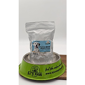 BJ's Raw Pet Food Freeze Dried Chicken Heart Treats High Protein Nutritious Meal for Optimal Health Made in USA, 4-Ounce