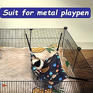 FULUE Ferret Rat Hammock,Ferret Cage Accessories Ferret Guinea Pig Hanging Bed HammockCute Ferret Stuff Tunnel for Cage Set Supplies 13.8inch (Black)