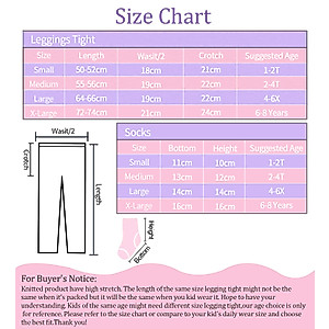 Auranso Girls Leggings 4Pack Knit Tights Pink-Grey-Dark Grey-Black 6-8 Years