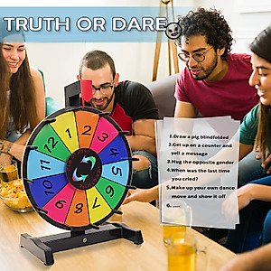 iElyiEsy 24 Inch Prize Wheel of Fortune 14 Slots Spinning Wheel for Prizes with Stand, Dry Eraser and Marker Pen for Trade Show Carnival Party Pub