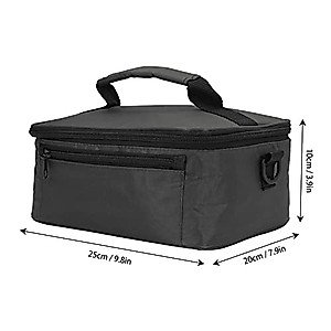 Food Warming Tote, Control Temperature Portable Portable Mini Oven Oxford Cloth Heat Preservation for Home (Black)