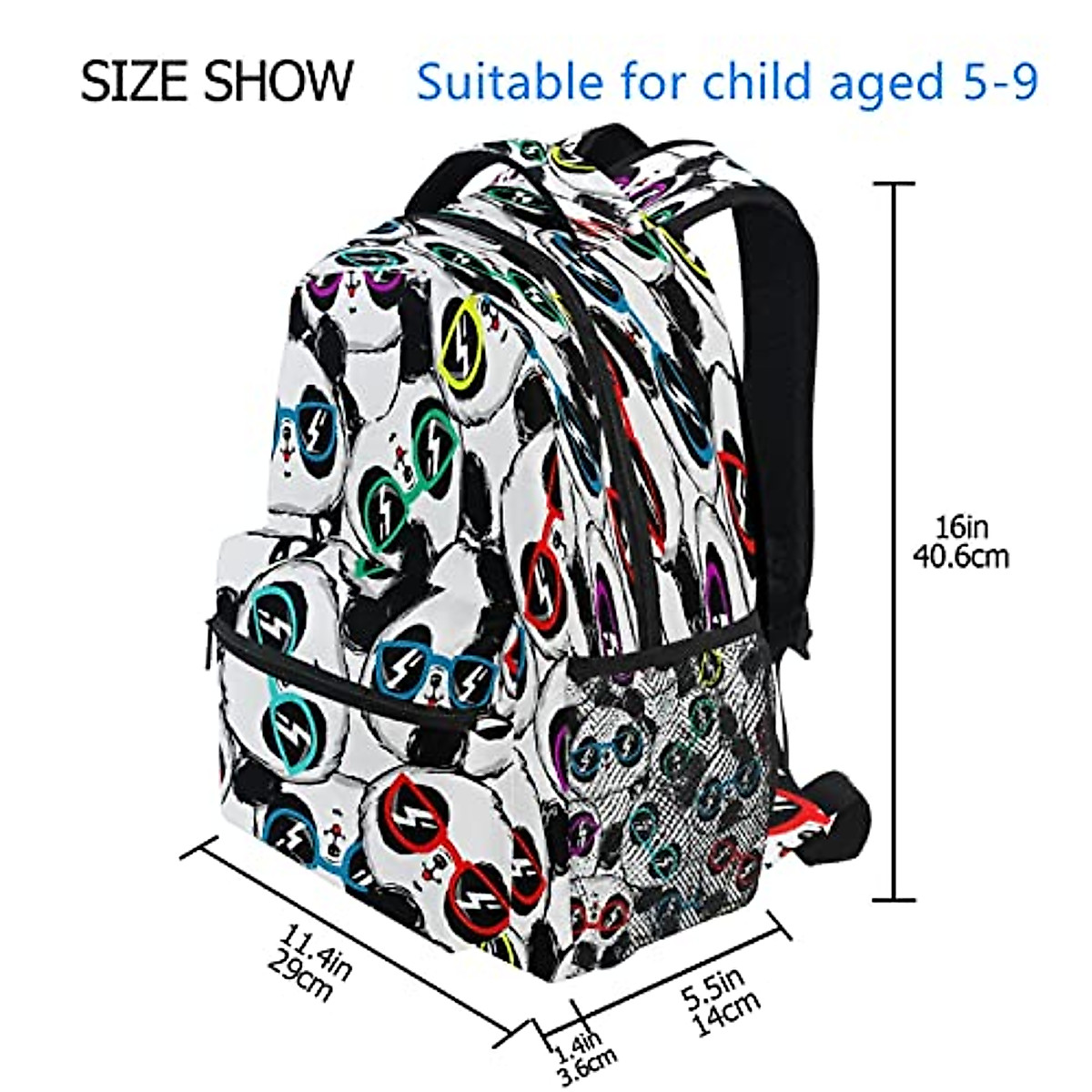 Kids School Backpack Panda Bookbag for 1st 2nd 3rd 4th Grade