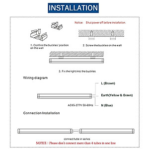 8FT LED Shop Light Fixture, 72W 6000K Cool White, T8 Integrated Strip Factory Lights, Frosted Cover, Linkable, 8 Foot led Lights for Garage, Workshop, Warehouse(25-Pack)