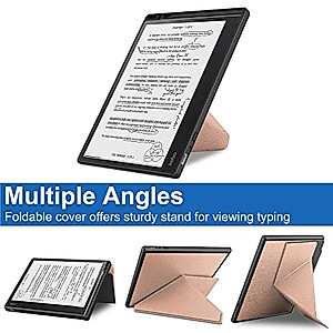 Gylint Kobo Elipsa 2E (2023 Release) Origami Case, The Thinnest and Lightest Leather Smart Cover Case for 10.3" Kobo Elipsa 2E eReader with Auto Wake Sleep Feature Rose Gold