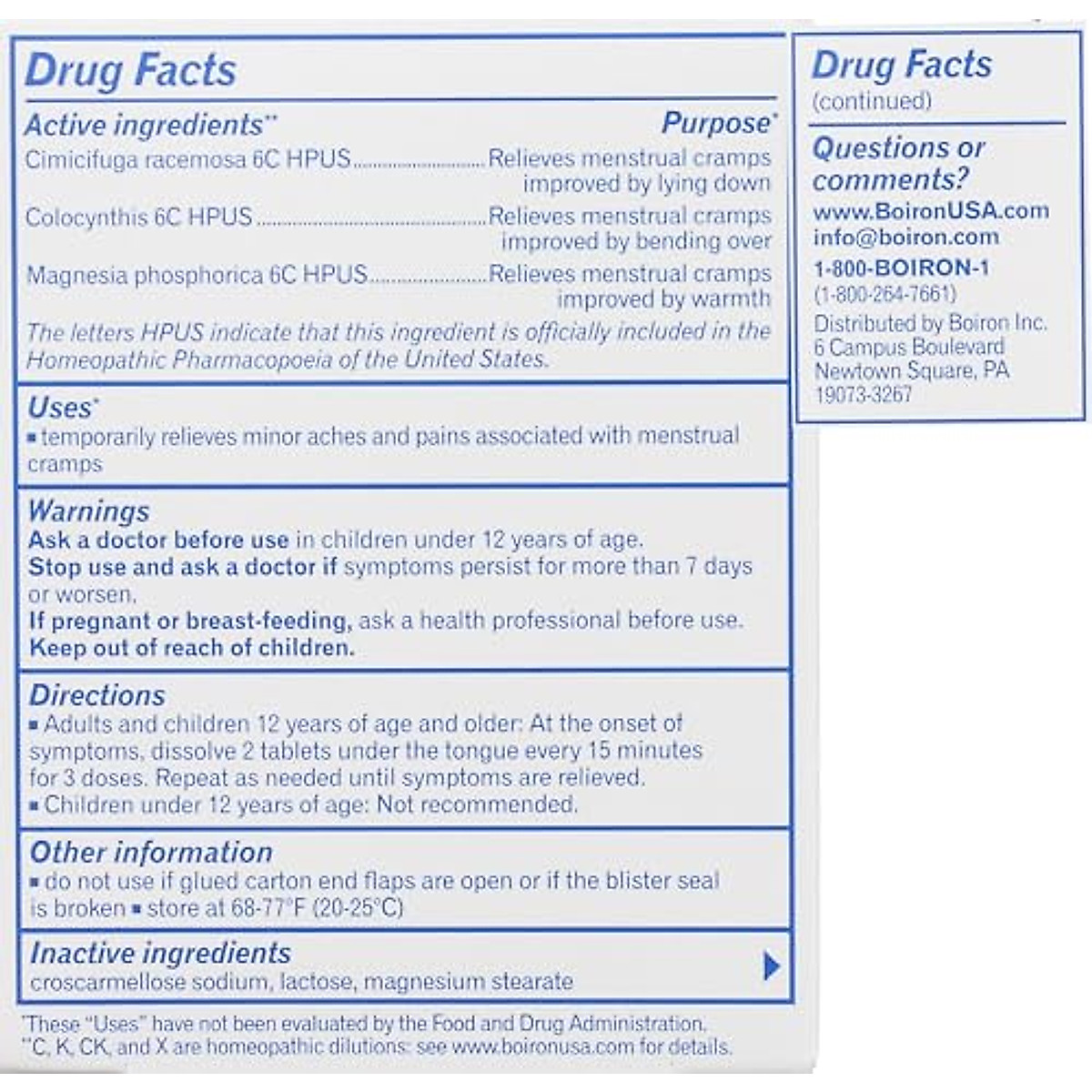 Boiron Cyclease Cramp Tablets, 60 CT