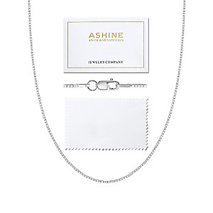ASHINE Silver Chain Sterling Silver Chain Silver Chain Necklace for Women Silver Necklace Chain (1mm Box Chain Lobster Clasp 30 Inches)