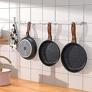 ferlord Nonstick Frying Pan Skillet, 9.5" Non Stick Omelette Pan Egg Pan, Heating Quickly and Evenly Fewer Oil Fumes, Heat-Resistant Soft Bakelite Handle Chef's Pan for All Stove, 100% PFOA &BPA free